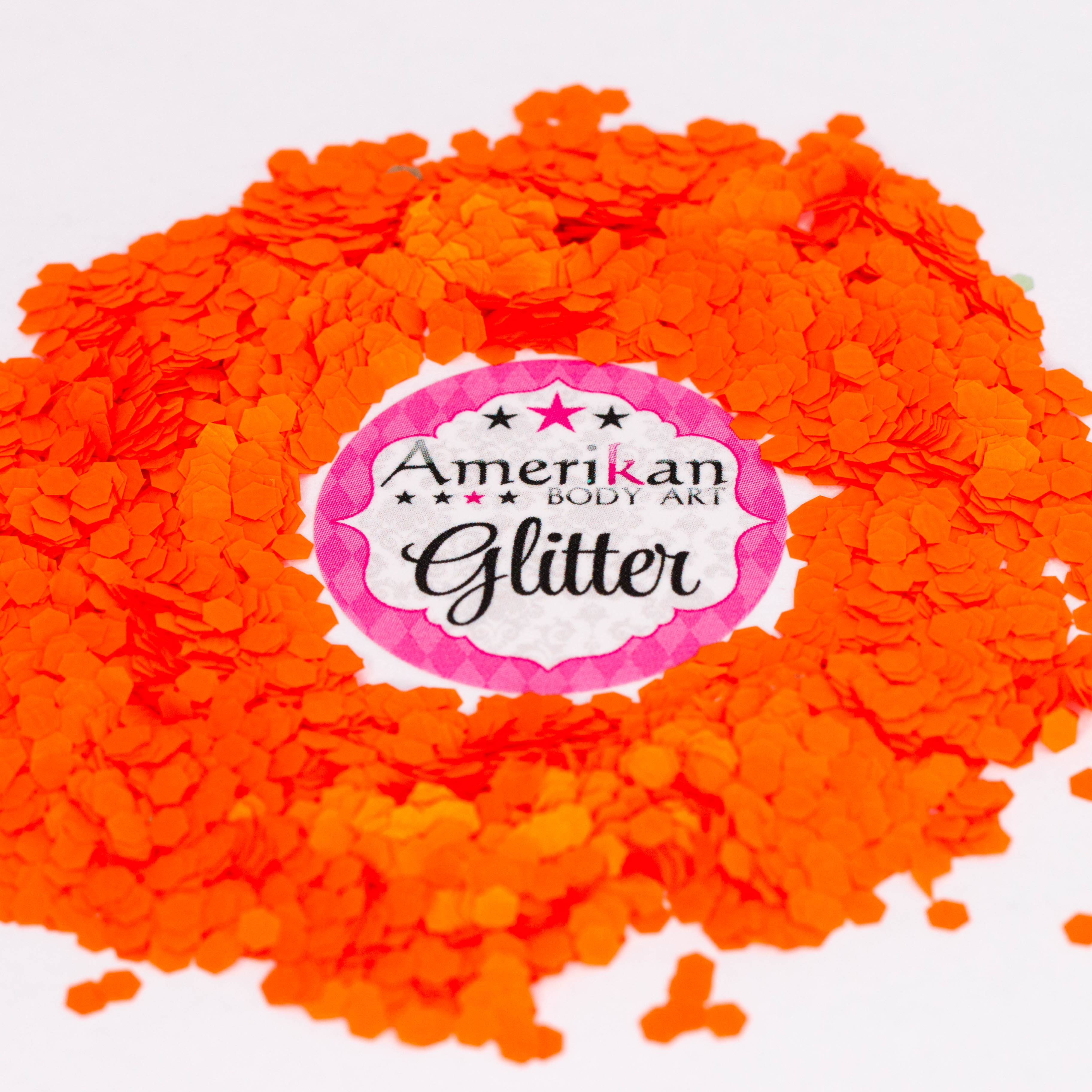 UV Orange Chunky Glitter (0.094" hex)