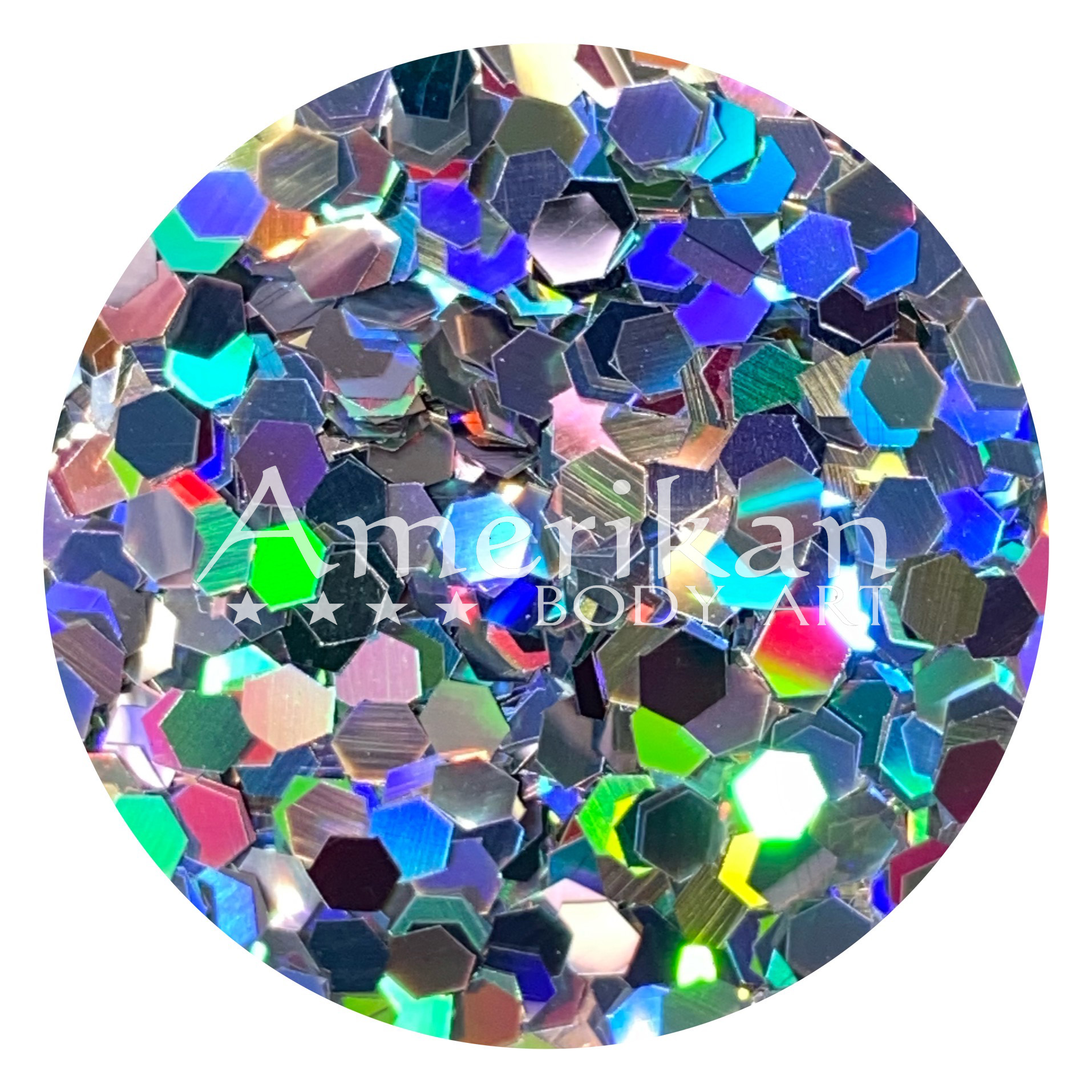 Holographic Silver Chunky Glitter (0.094" hex)