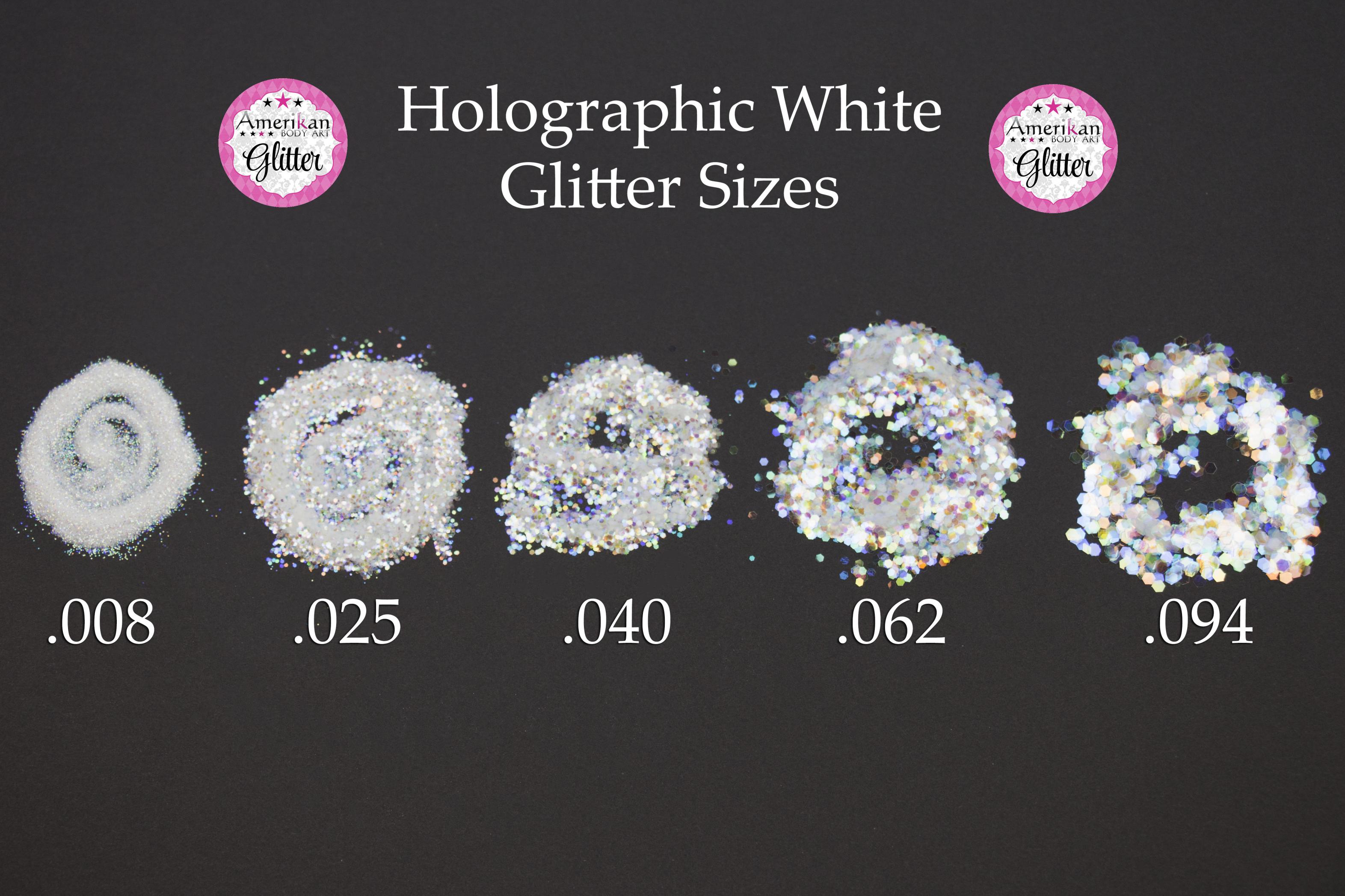 Holographic White Chunky Glitter (0.094" hex)